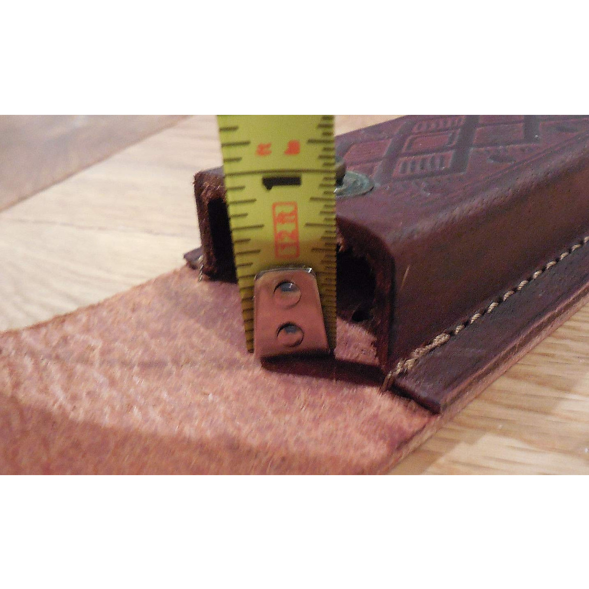 Brown Textured Leather Knife Sheath - Holds a Buck 110. 5" Case. Antique Snap