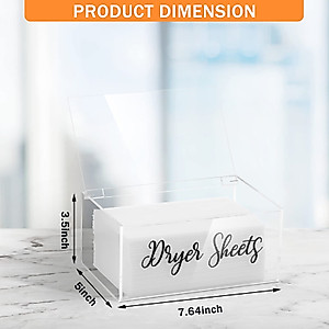 Acrylic Laundry Dryer Sheets Holder Fabric Softener Dispenser with Lid for Laundry Room Decor, Clear Fabric Softener Sheets Container Box Laundry Organization and Storage