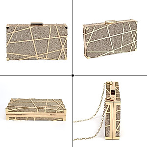 Women Metal Vintage Evening Bag Clutch Purse Hollow Wedding Party Chain Crossbody Bag