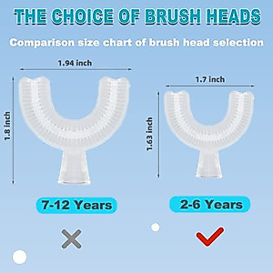 Caromolly Kids U-Shaped Electric Toothbrush, Automatic Massage Toothbrush with U-Type, Cartoon Modeling Toothbrush with Three Types of Brush Heads,Battery Operated,Small for 2-6 Years,Yellow,1 Pack