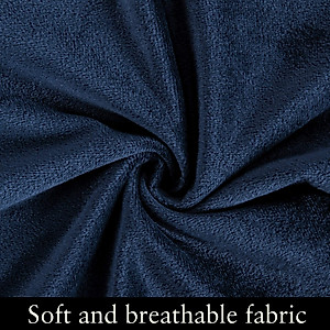 FLXXIE Velvet Duvet Cover Set, 3 Pieces Luxury Ultra Soft Zippered Flannel Comforter Cover Set, Navy Blue, King