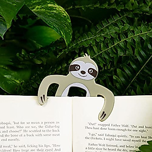 Page Pals Bookmark Bookholder | Page Holder | Music Holder Clip | Music Paper Holder | Magazine, Cookbook | Reading in Bed at Home | Office, Desk, Kitchen Use | Novelty Reading Gift Idea (Sloth)