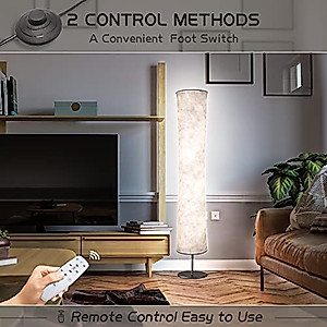 Torchlet LED Standing Lamp with Remote Control, Adjustable Color Temperature and Brightness, Modern Floor Lamp with Fabric Shade for Bedroom, Living Room