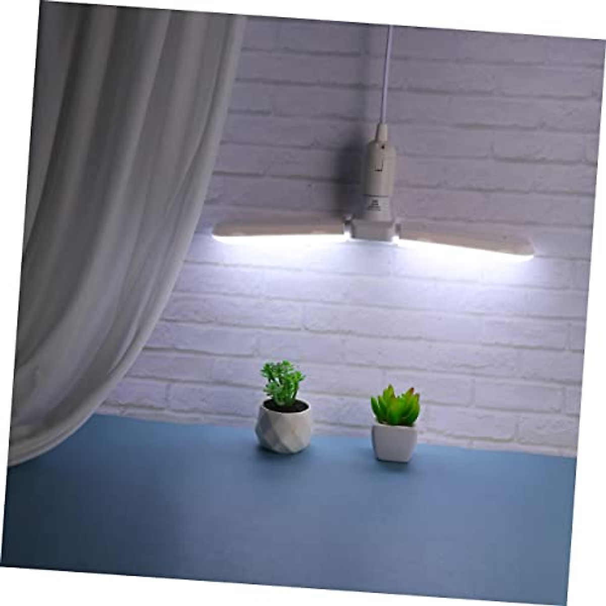 OSALADI Led Fan Light 2 Barn Collapsible Ceiling Design Basement Dining Adjustable LED Blades Two-Leaf Bulbs Panels Deformable Foldable for Home Garage Style W White Ac- Workshop Fan Lights Led Bulb