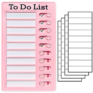Chore Chart for Kids,To Do List, Daily Routine Chart, and Schedule Board-Checklist and Portable Memo for Efficient Task Management and Planning (pink)