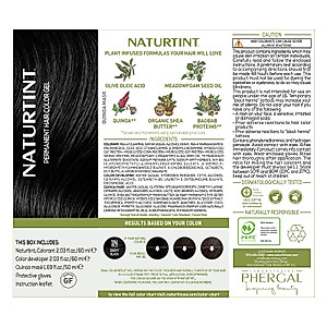 Naturtint 1N Ebony Black Permanent Hair Color (Pack of 1), Ammonia Free, Vegan, Cruelty Free, up to 100% Gray Coverage, Long Lasting Results (Packaging may vary)