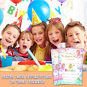 YQV 6th Birthday Party Invitations, 20-Count Magical Day Birthday Party Invites With Envelopes-HBYQK-B11