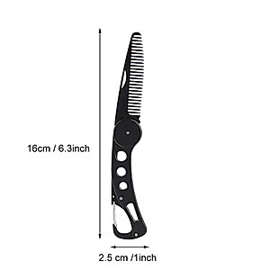 Men Mustache Beard Comb Stainless Steel Foldable Antioxidant Beard Comb for Travel and Daily Use Portable Shaving Comb with Opening Function