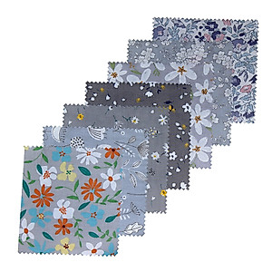 5X 5 inches 100% Cotton Fabric Square Bundles,Precut Quilting Gray Floral Printed Fabric Squares Sheets Patchwork,DIY Sewing Scrapbooking,Quilted Artcraft 42Pcs …