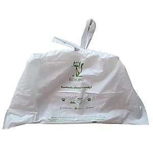 EcoLeo Liners, Compatible with Litter-Robot 4 & 3, Compostable, Plastic-Free bags with Drawstrings, Thick, for Automatic Litter Box Waste Drawers (Robot 4 & 3, 40-Count)