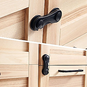 Child Safety Cabinet Locks (10 Pack) - Baby Proofing Latches Lock for Drawers, Toilet Seat, Fridge, Oven, with 10 Extra 3M Adhesives (Black)