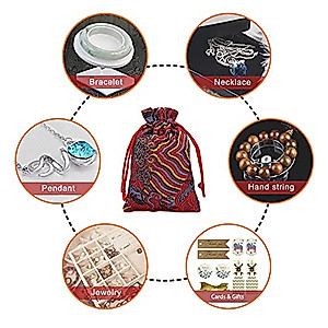 Tloml WU 20 Pcs Silk Brocade Drawstring Jewelry Bag Gift Pouch Value Set for Wedding Party Favors, Drawstring Coin Purse Embroidered Sachet Candy Chocolate Bag for Christmas New Year Birthday Party (4x5.5 inch)