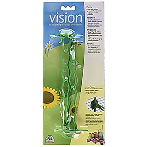 Vision Bird Cage Perch, Parakeet Perch, 2-Pack, Green, 83415