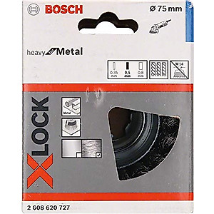 Bosch Professional 2608620727 Knotted Cup Brush Heavy (for Metal, X-LOCK, Diameter 75 mm, Wire Thickness 0.5 mm, for Diameter 125 mm)