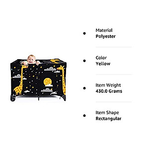 Blackout Cover for Pack N Play, Portable Breathable Crib Tent to Block 90% of Light for Indoor Outdoor Travel, Stretch Up to 48×39 Inches