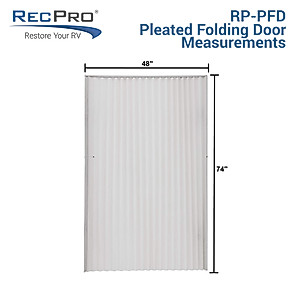 RecPro RV Pleated Folding Door 48" x 75" | Camper Folding Door | Fifth Wheel Folding Door (Gray)