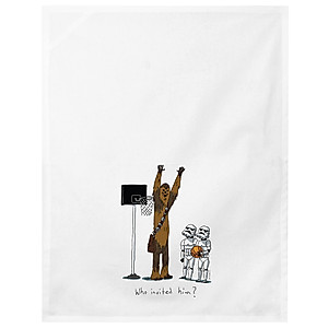 Bioworld Star Wars Chewbacca and Stormtrooper Play Basketball Dish Towels