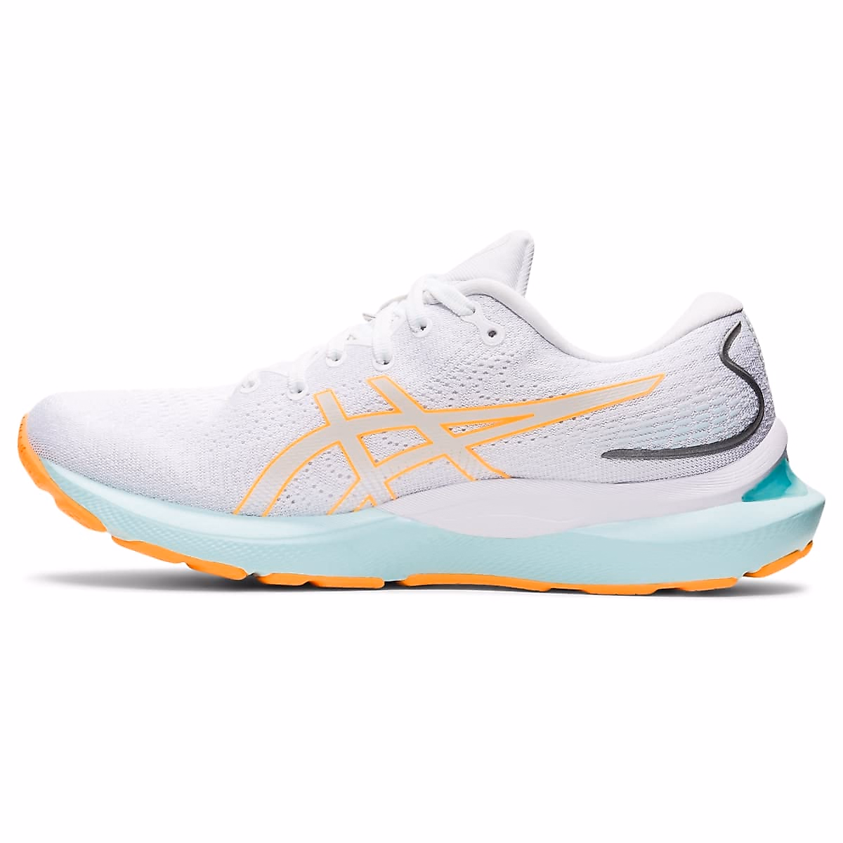 ASICS Women's Gel-Cumulus 24 Running Shoes, 6.5, White/Orange POP