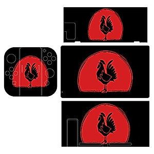 Cock Rooster Sunset Stickers Full Wrap Decal Skin Faceplate Protective Stickers Compatible for Nintendo Switch for Switch