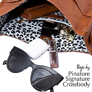 Pinafore Signature Vegan Leather Crossbody Fashion Shoulder Bag with Adjustable Strap (Signature Tan)