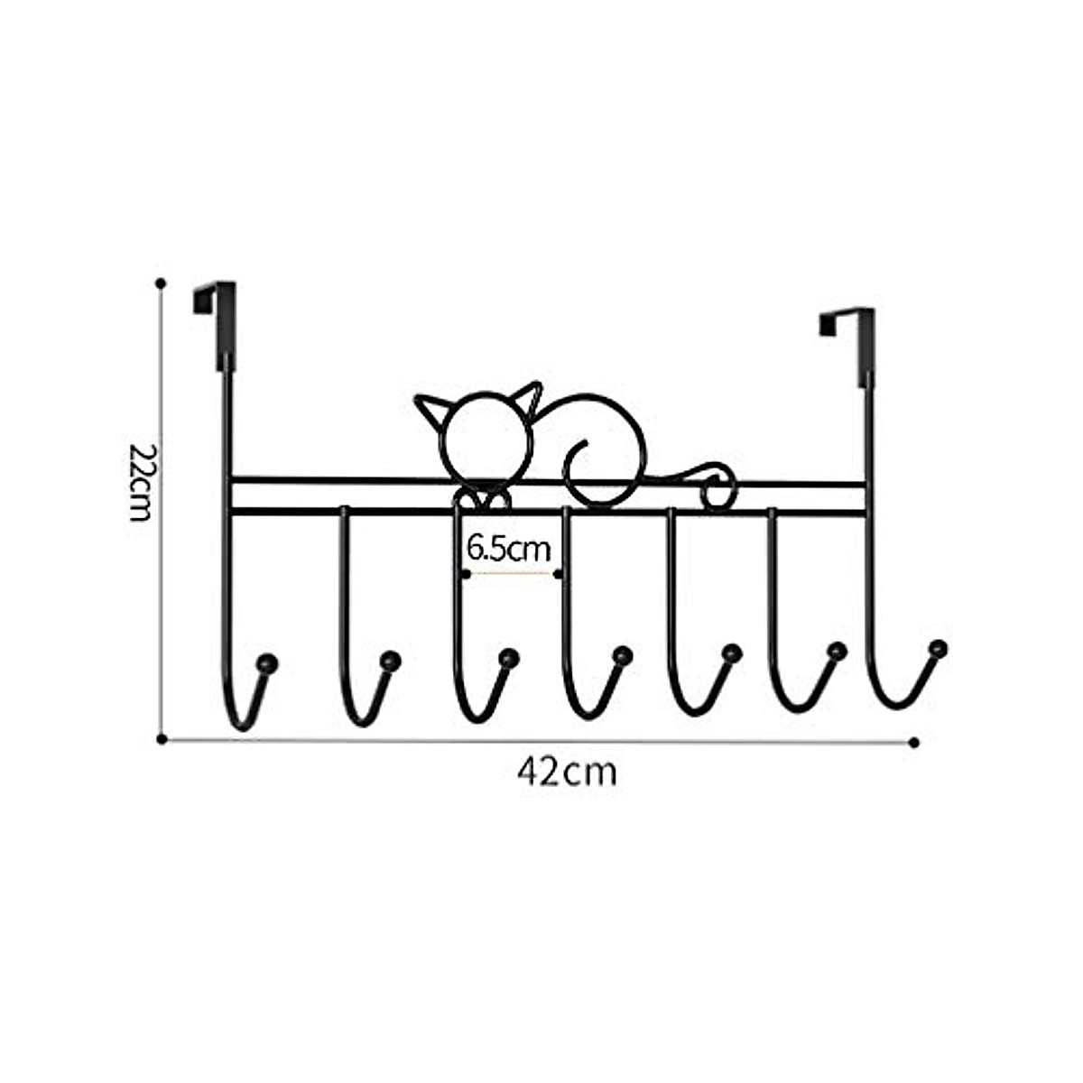 Yardwe Over The Door Hook Hanger Cat 7 Hook Rack Shirt Belt Hat Coat Towel Organizer Iron Hook