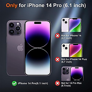 SUPFINE for Magnetic iPhone 14 Pro Case (Compatible with MagSafe) (10 FT Military Dropproof) 2X (Tempered Glass Screen Protector) Non-Slip Phone Case Cover,Black