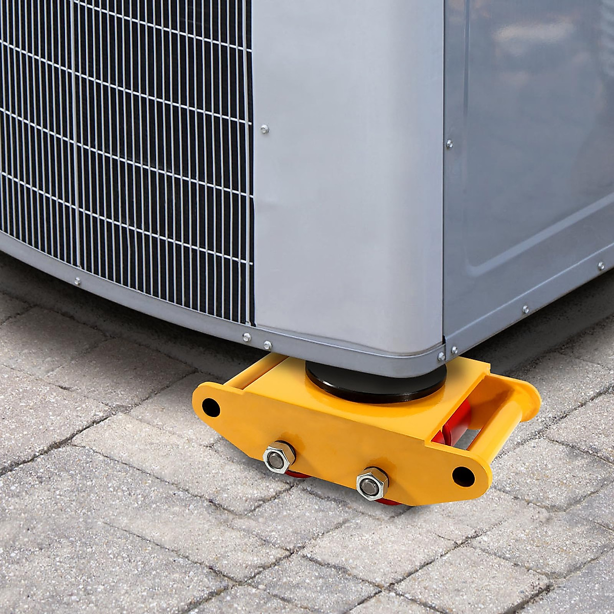 DAERNA 6T Machinery Skate Dolly, 13200lbs Machinery Mover, Heavy Duty Cast Steel Machinery Moving Skate with 4 Wheels and 360° Rotation Non-Slip Cap for Warehouse, Factory, Yellow