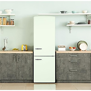 FORTÉ F12BFRES450RGN Retro Refrigerator with Freezer 24 inch 450 Series, 11.65 cu. ft. Capacity, Adjustable Glass Shelves, Crisper Drawer, LED Lighting, Egg Tray, Energy Star, Open Door Alarm, Green