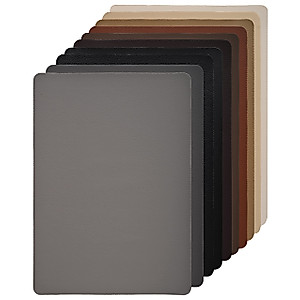 Johnson & Smith Leather Patch - Large 8"x11" Leather Repair Patch - Self Adhesive Leather Repair Patches for Furniture - Couch, Car Seats, Chair Repair with 3M Adhesive - Black Textured