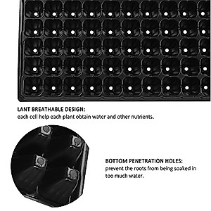 BEWAVE 15 Pack Seed Starter Tray 72 Cell Thick Gardening Germination Trays with Drain Holes Reusable Plant Grow Plug Trays Mini Propagator for Seeds Growing