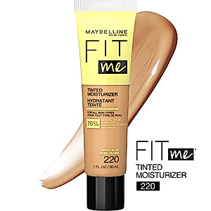 Maybelline Fit Me Tinted Moisturizer, Natural Coverage, Face Makeup, 220, 1 Count
