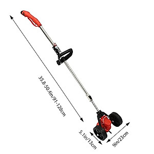 Cordless Grass Trimmer Edger String Trimmers Weed Eater Battery Powered Weed Wacker Mini Mower with 1 Battery Charger Included for Lawn Care Yard Work (ABS, Alloy, Stainless Steel, Red)