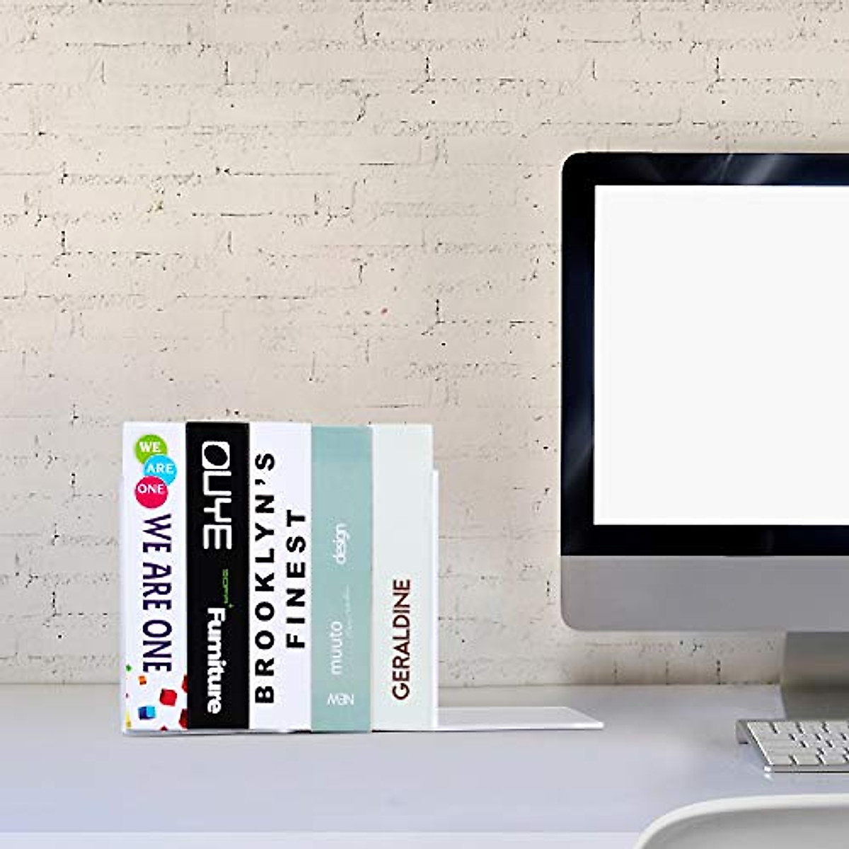 Yestbuy 4 Packs Acrylic Book End,Bookends for Shelves,Heavy Duty Book End,Clear Book Holder Desktop Organizer for Heavy Books/Movies/CDs Perfect Book Shelf Holder ( 4 pcs/2 Pairs )