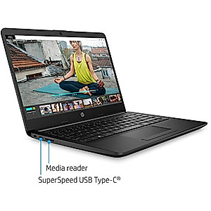 HP Premium 14-Inch 1TB HDD 2.6GHz Ryzen 3 Non Touch Laptop (8GB RAM, AMD Radeon Graphics, HD Audio, Webcam, USB-C, HDMI, Windows 10 Home S) Jet Black, 14-dk1031dx