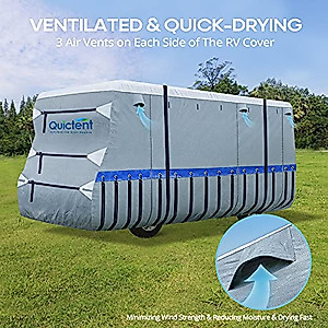 Quictent Upgraded Class C RV Cover, Extra-Thick 6-ply Camper Cover, Fits 26-29Ft Motorhome -Breathable Watertight Quick-Drying Rip-Stop Anti-UV with 2 Windproof Straps, 4 Tire Covers