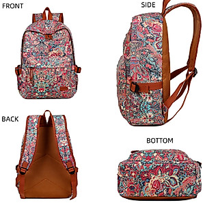 Pretty Flower Pattern 15.6 inch Laptop Backpack Small Travel backpack Hiking Camping Backpack for Women BP-08 (HS)