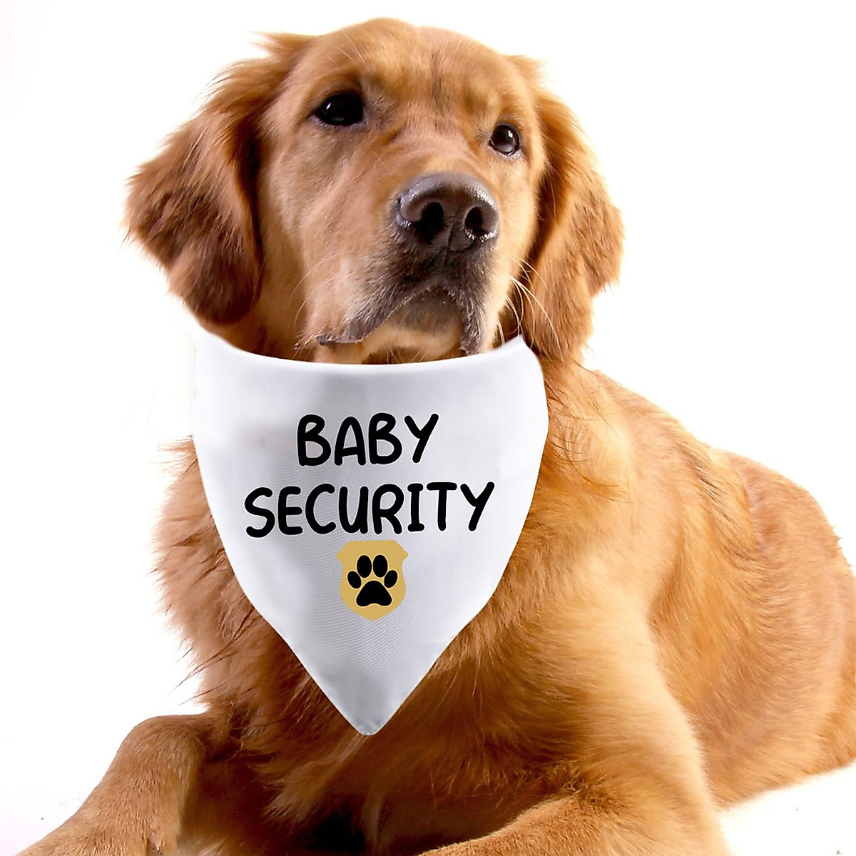 PWHAOO 1 Piece Dog Bandana Baby Security Pregnancy Announcement Baby Announcement Gift (Baby Security White)