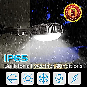 NUOGUAN 100W LED Barn Lights 12000LM & 400W LED Parking Lot Light 56000LM Photocell ETL Listed, 5000K IP65 Waterproof Commercial Street Area Lighting