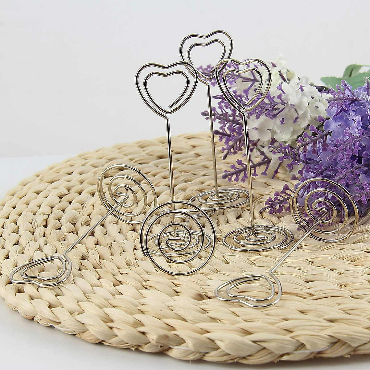 Leyeet Table Number Card Holders, 10pcs Table Photo Holder Table Picture Holder Wire Photo Holder Clips Memo Note Photo Stand for Party Wedding Table Decorations