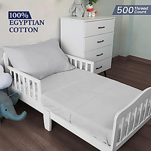 Toddler Pillow case Cotton 12x16 Inch Baby Pillow case with Zipper Closure Set of 2 Travel Pillow Cover 500 Thread Count 100% Soft Egyptian Cotton Small Pillow Cases 12 x 16, Silver Grey