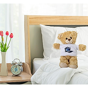 SpreadPassion Motorcycle Teddy Bear, Gift Stuffed Animal, Plush Teddy Bear with Tee, Welcoming Baby Gift, Gift for Her, Gift for Newborn, Cute Birthday Christmas Basket Gift Idea