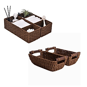 StorageWorks Round Paper Rope Storage Baskets
