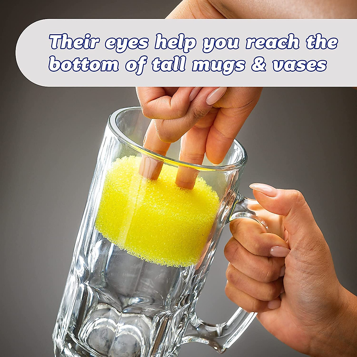 Scrub Daddy Sad Mommy and Daddy - Scratch-Free Multipurpose Dish Sponge - BPA Free & Made with Polymer Foam - Stain, Mold & Odor Resistant Kitchen Sponge (2 Count)