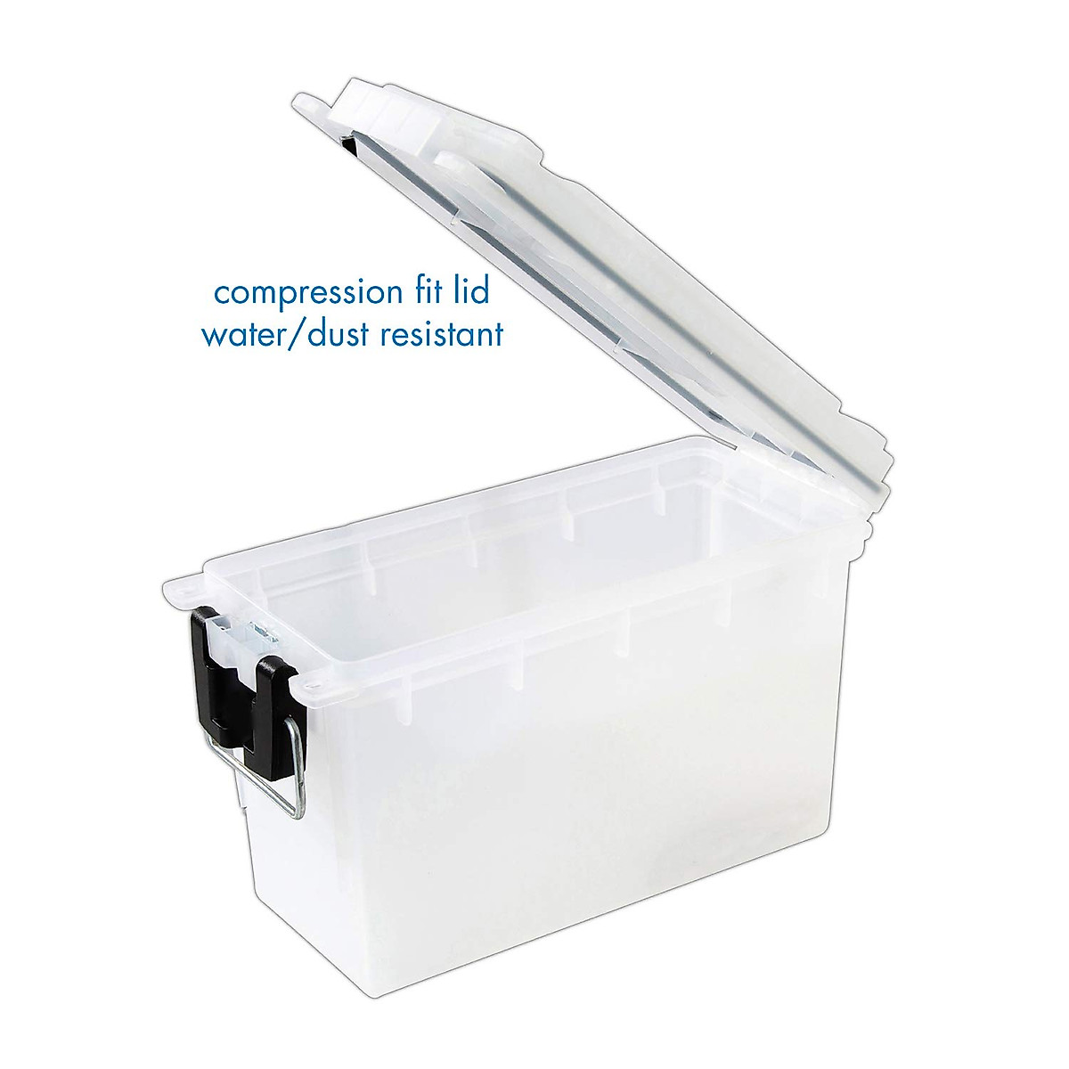 Logix 12535 Stackable Craft Storage Box with Handle, Locking Art Supply , Plastic Containers with Lids, Craft Organizer , Frost