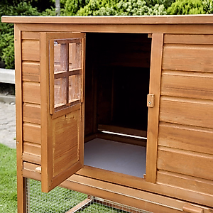 PawHut 64" Large Wooden Chicken Coop Kit With Outdoor Run And Nesting Box