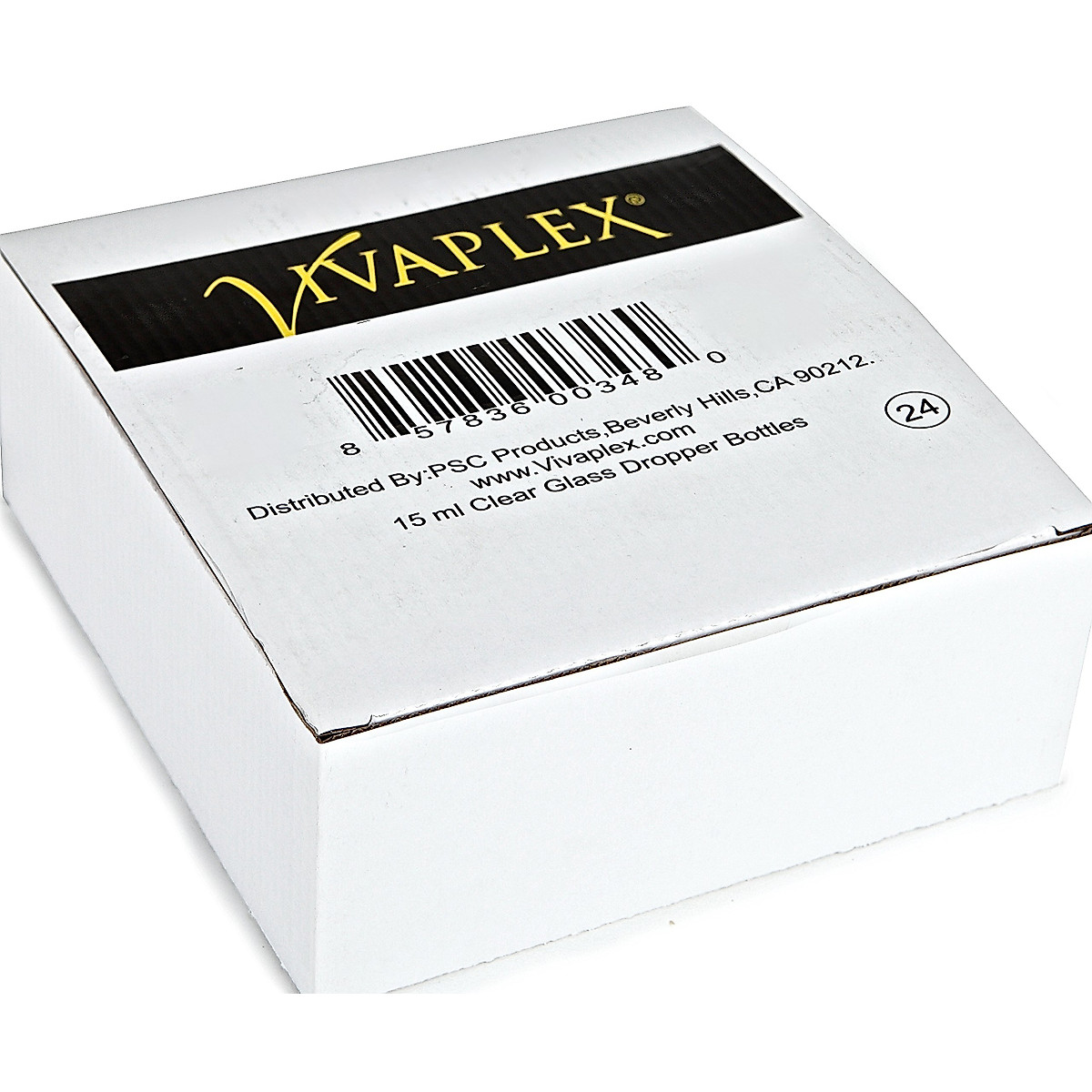 Vivaplex, 24, Clear, 15 ml (1/2 oz) Glass Bottles, with Glass Eye Droppers