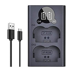 Tectra Smart LED Dual Battery Charger with Type C Port for Fujifilm NP-W235 NPW235 Battery and Fuji X-T5, X-T4, GFX50S II, GFX100S, X-H2S Mirrorless Digital Camera
