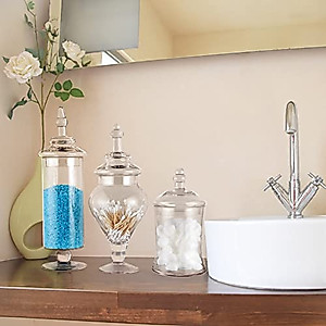 MDLUU Set of 3 Glass Apothecary Jars with Lids, Candy Buffet Serving Jars, Decorative Bathroom Canisters for Storage