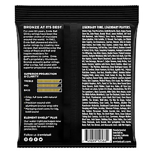 Ernie Ball Medium Light Aluminum Bronze Acoustic Guitar Strings, 12-54 Gauge (P02566)