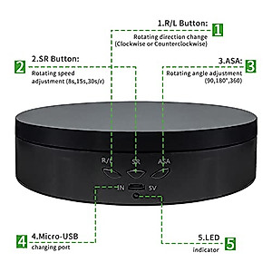 3 in 1 Motorized Rotating Display Stand with 5.74/7.08/8.66 inch Replacement Cover, 360 Degree Turner Cup Rotating Display Stand for Photography Products and Video Show,Max Load 22Lbs